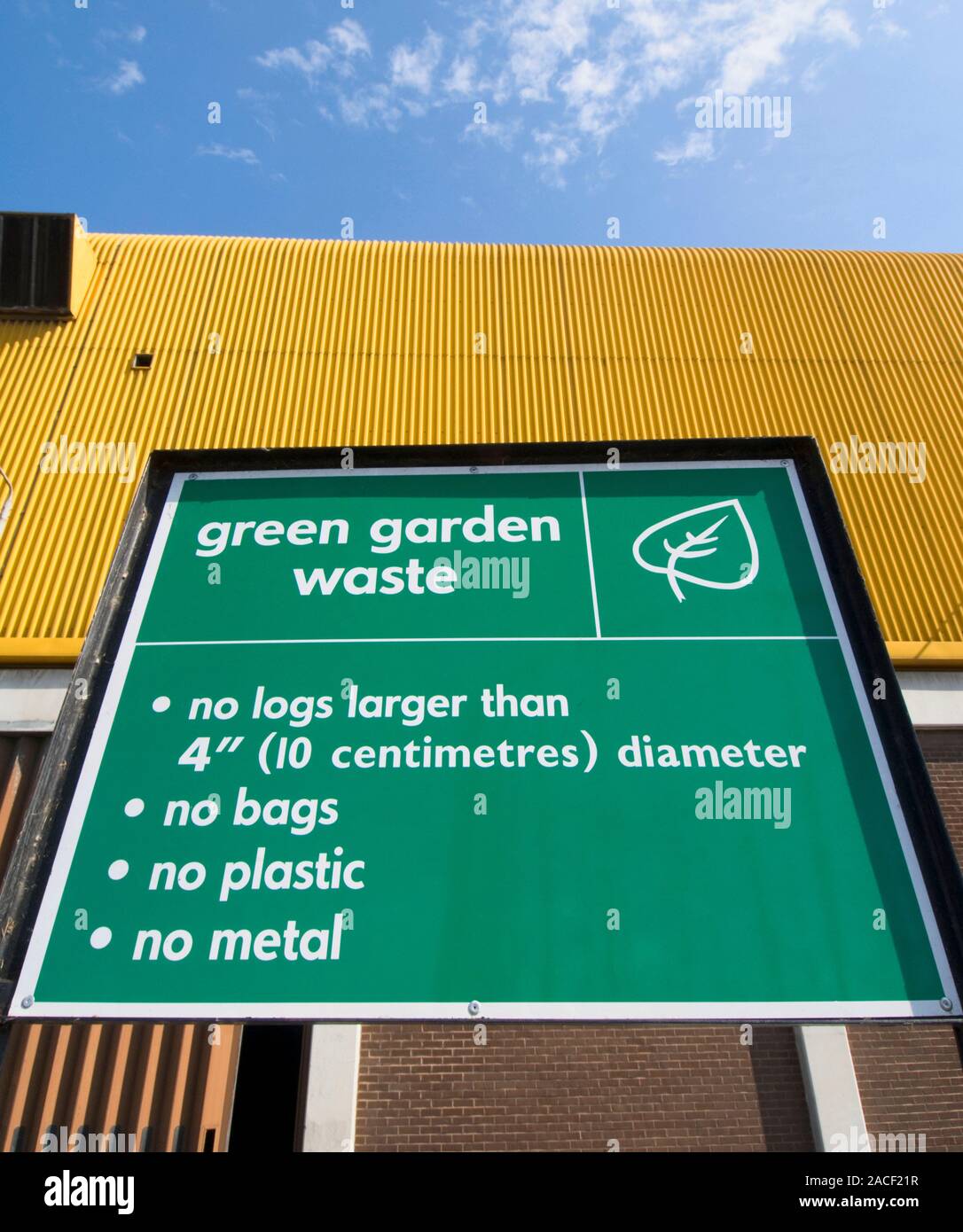 Recycling centre notice board, UK Stock Photo - Alamy