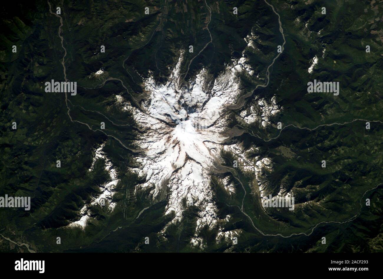 Mount Rainier, Washington State, USA, as seen from the International ...