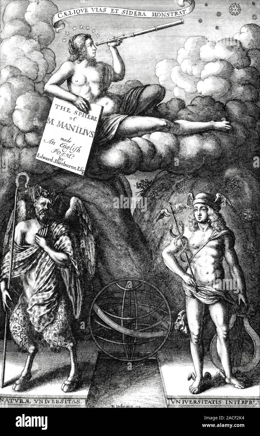 The Sphere of Manilius title page, 1675. This is a 17th-century ...