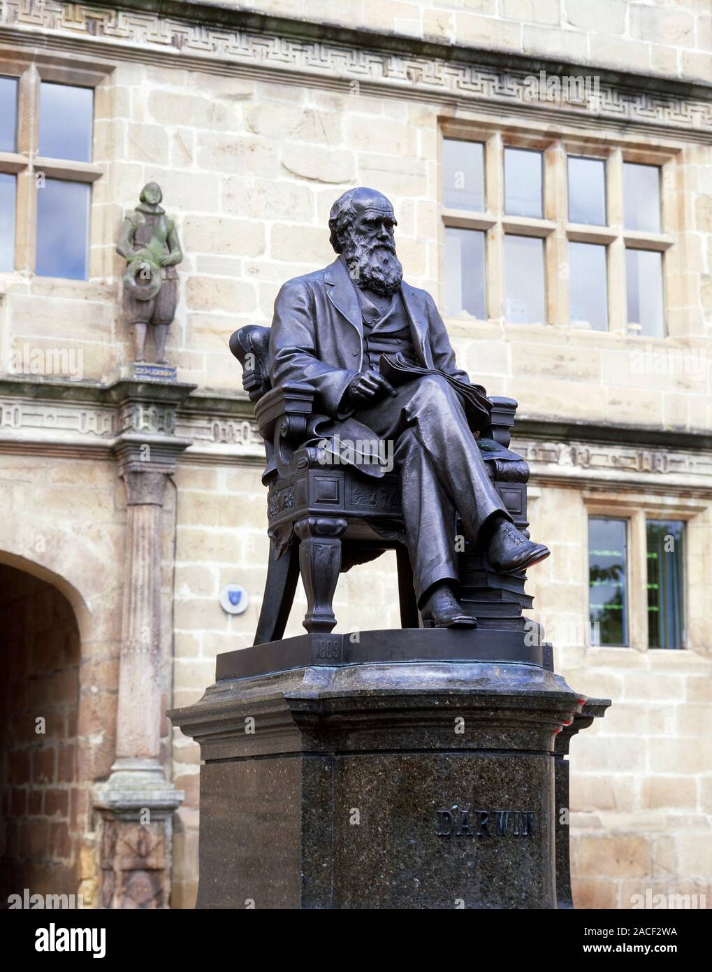 Charles Darwin. Statue commemorating the British naturalist Charles ...