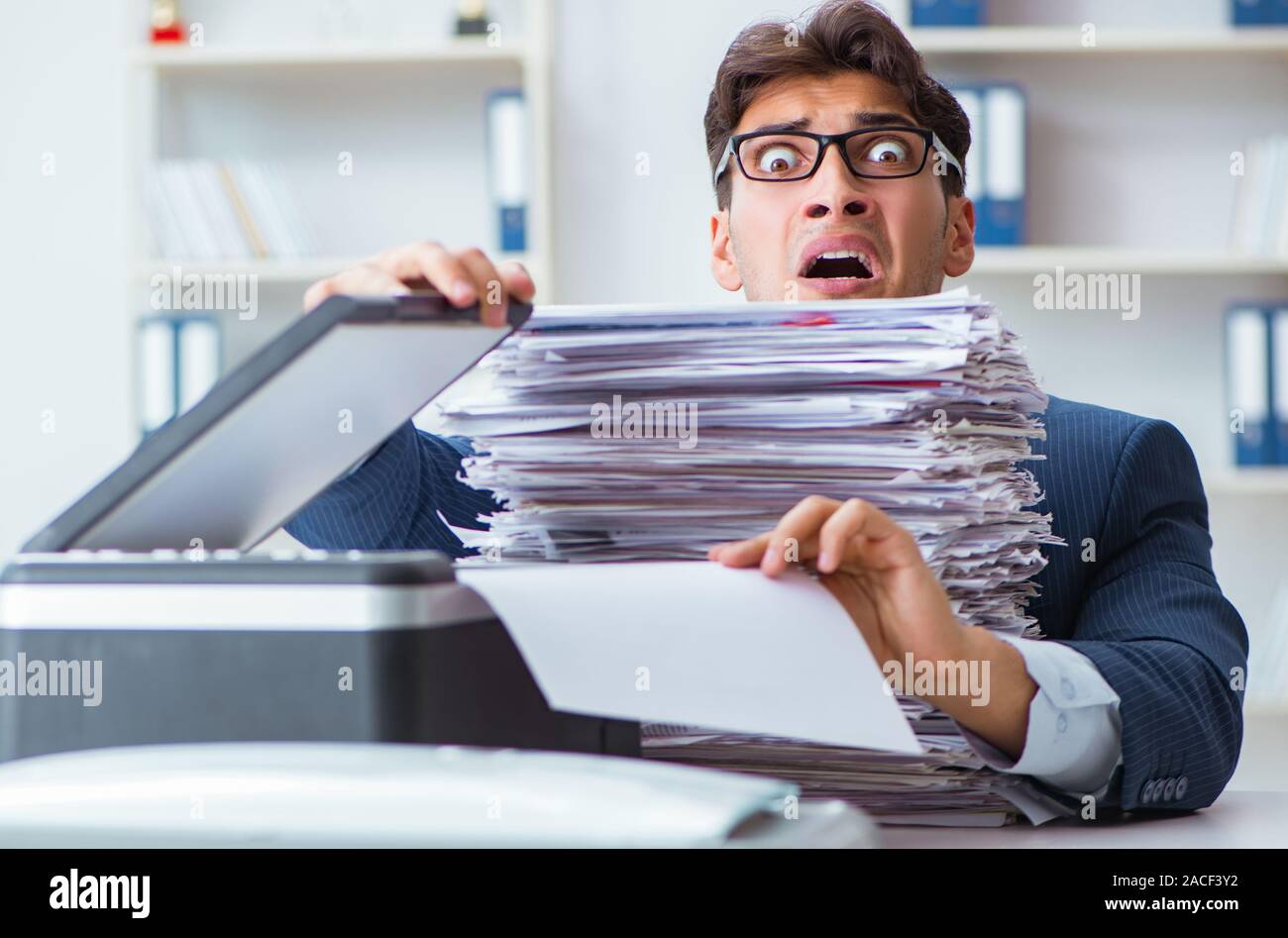 Male businessman fax machine copier hi-res stock photography and images ...