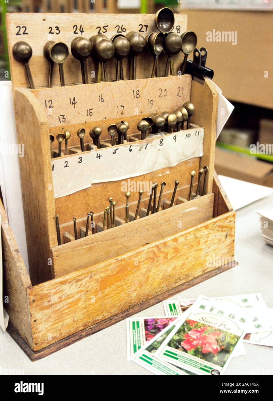 Seed counter spoons. These spoons are used to measure out different ...