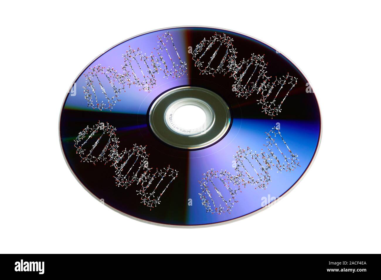 Genetic information storage, conceptual computer artwork. Molecules of ...