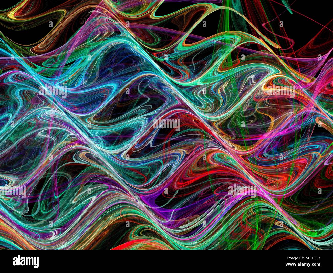 Waveforms. Abstract computer artwork of a surface with a wave rippling ...