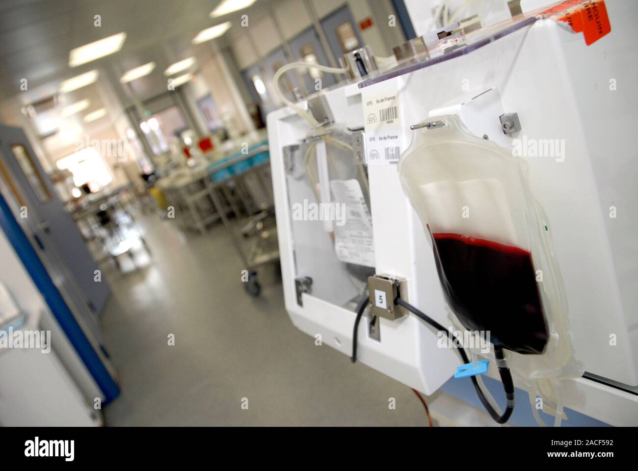Apheresis machine. Apheresis is the process by which blood from a donor ...