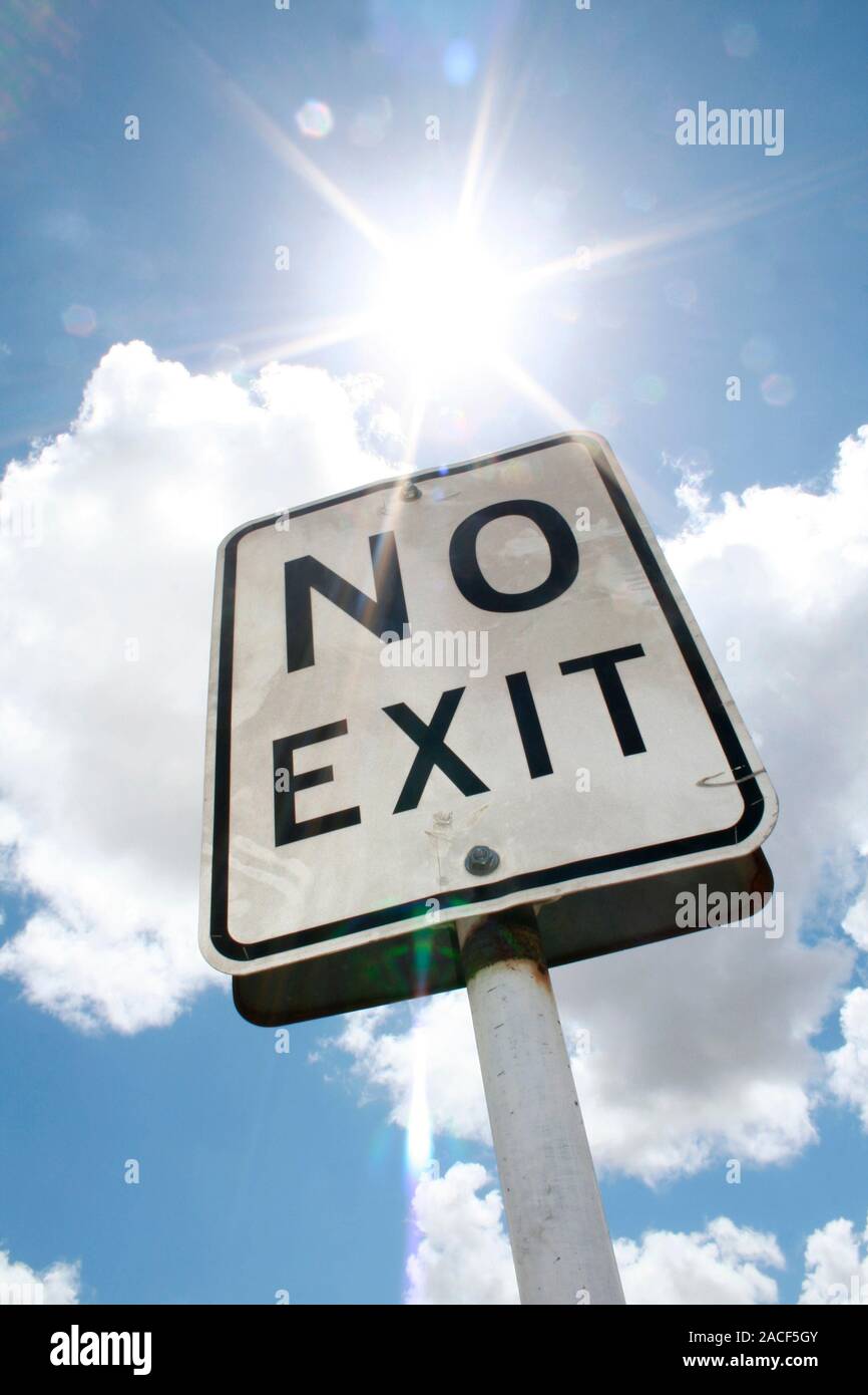 Australian road sign. No exit information sign. Photographed in ...
