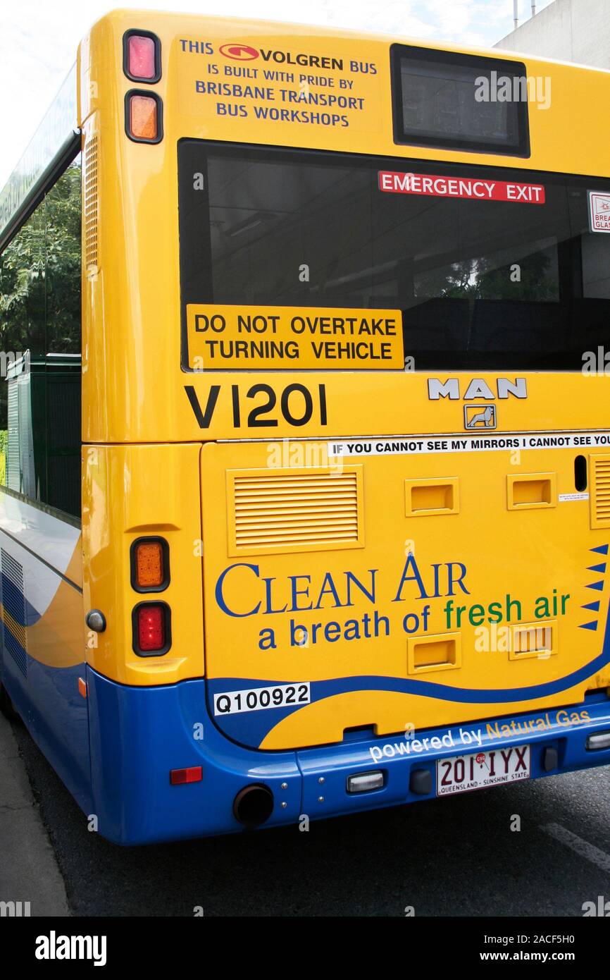 Natural gas powered bus. Natural gas (methane) can be used as a fuel in ...