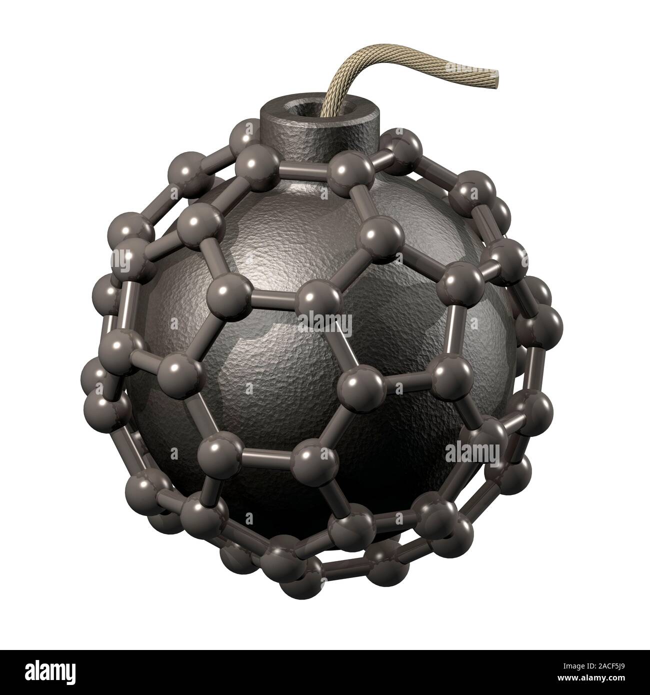 Buckyball bomb, conceptual computer artwork. This image of a bomb ...