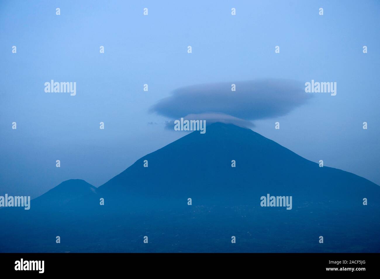 Muhavura volcano. This is an extinct volcano on the border between ...