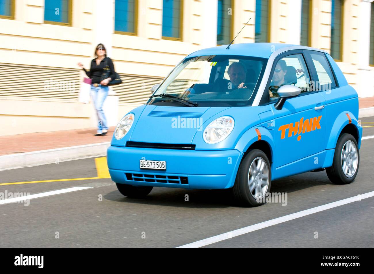 Electric car. This electric car, Think City, designed by the Norwegian ...