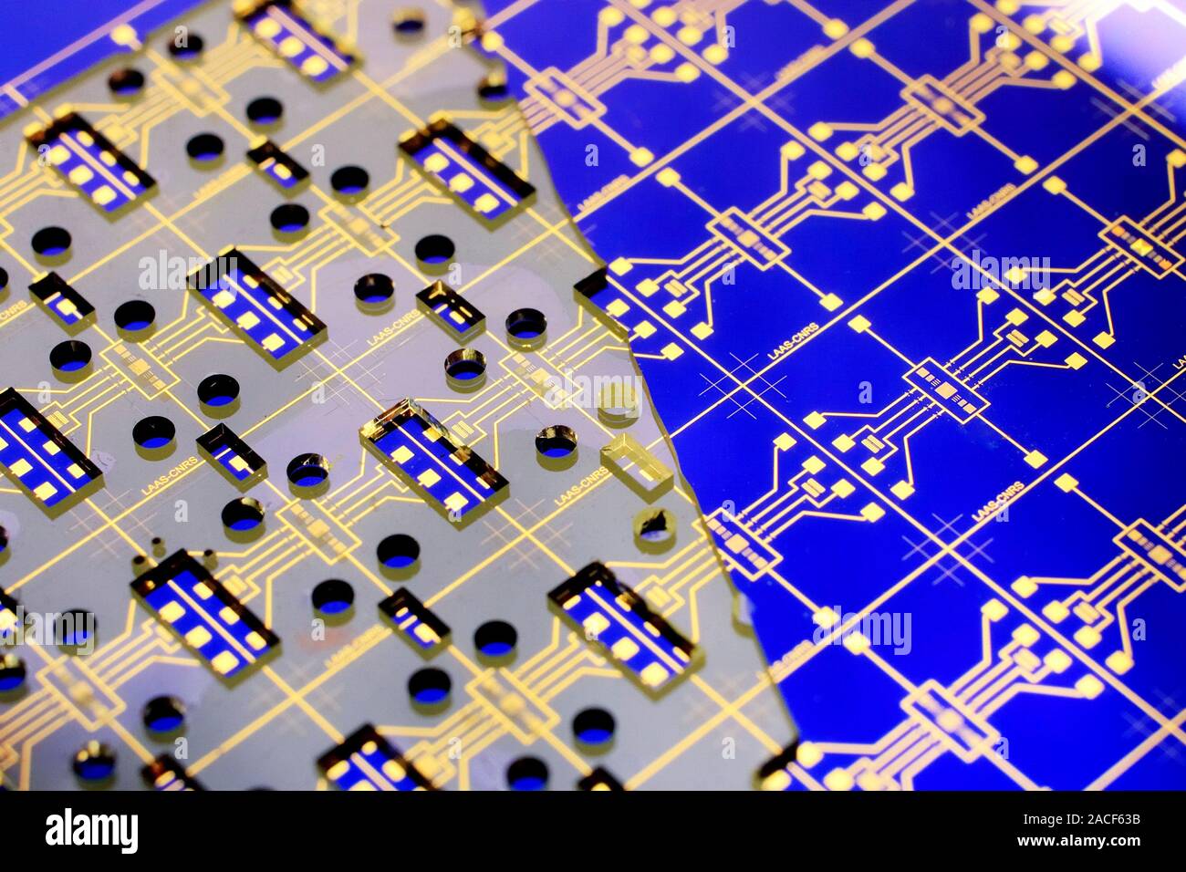 Nano-device development. Close-up of the construction of a nano-device ...