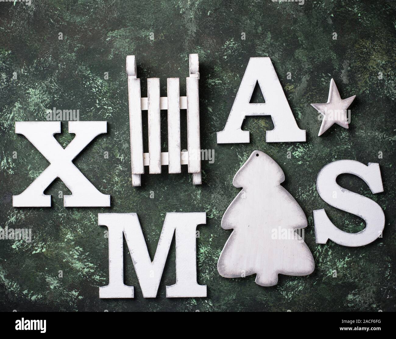 Christmas background with letters XMAS Stock Photo - Alamy