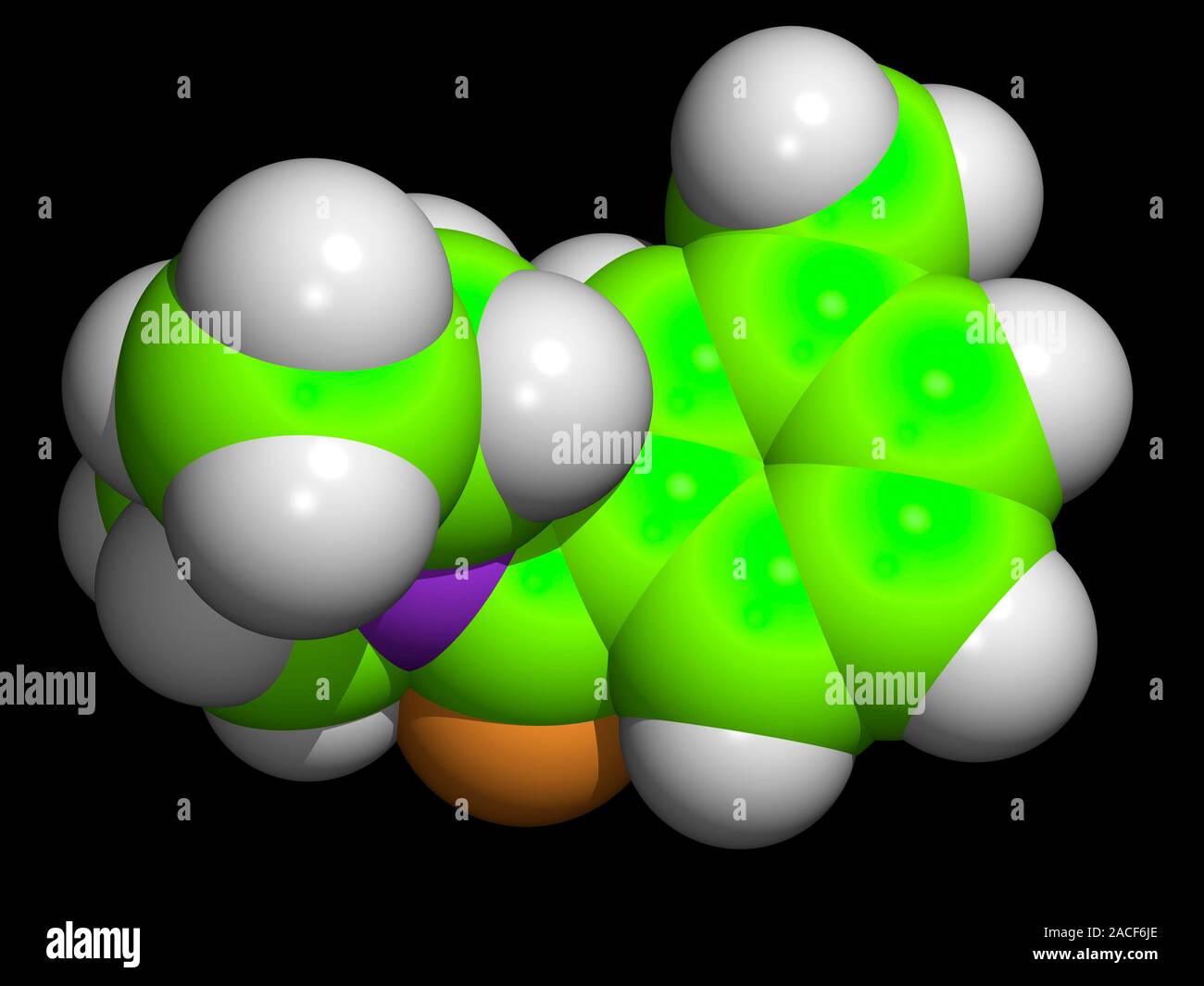 DEET. Molecular model of the insect repellent DEET (diethyl-meta ...