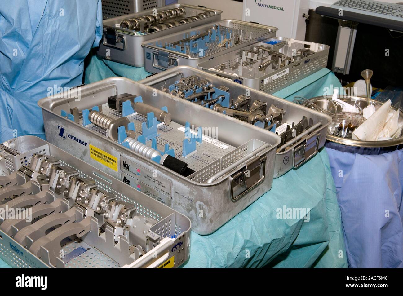 Total knee replacement. Image 1 of 14. Tools used in surgery to ...