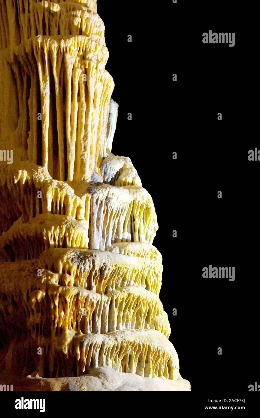 Limestone pillar. Structures like these form from minerals carried in ...