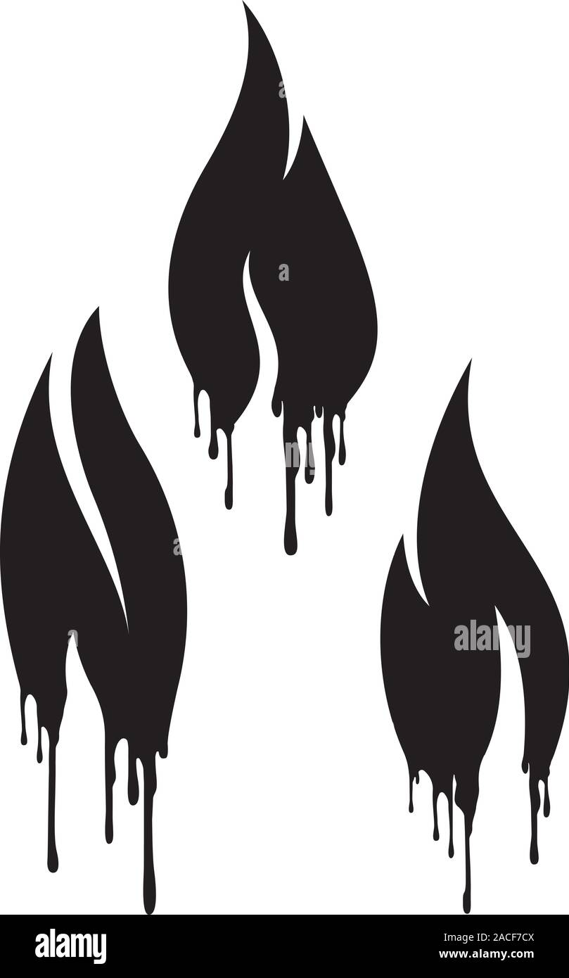 Set of three black fires with drips Stock Vector Image & Art - Alamy