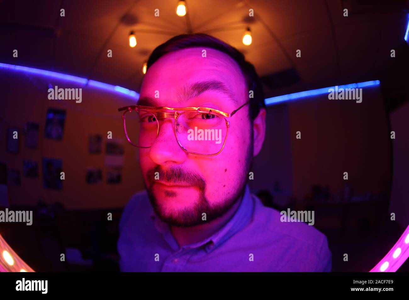 Perspective portrait reaching young hi-res stock photography and images ...