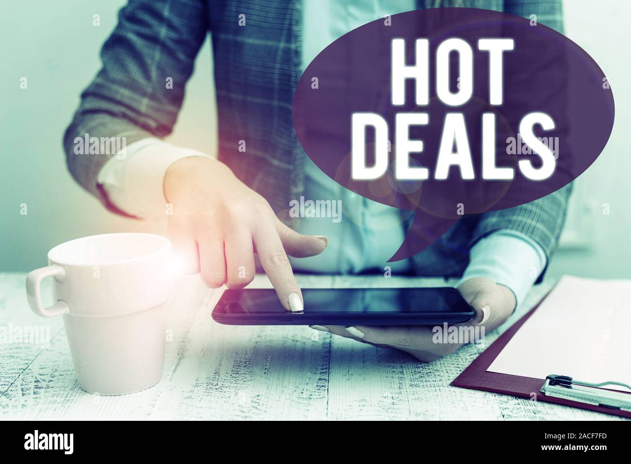 Text sign showing Hot Deals. Business photo showcasing An agreement ...