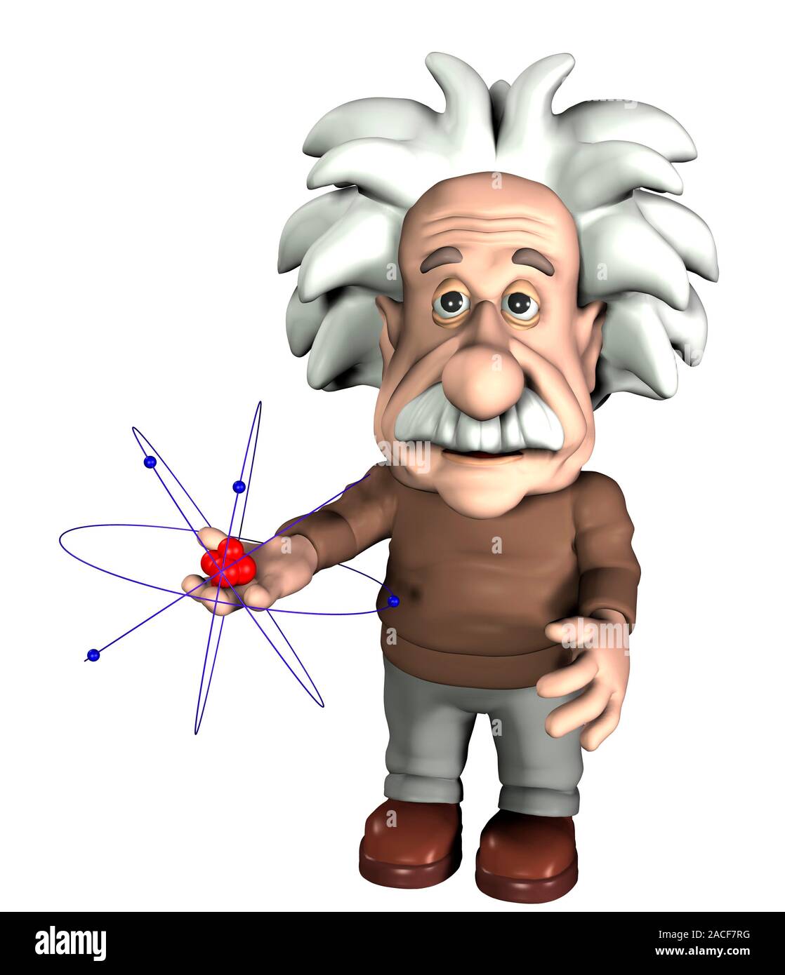 Albert Einstein. Cartoon of the Swiss-German physicist Albert Einstein ...
