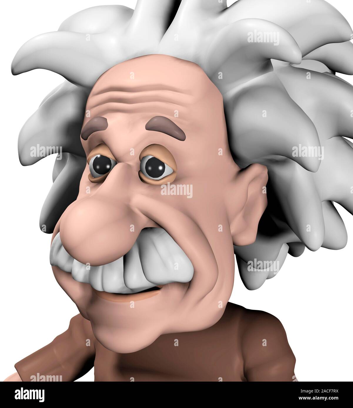 Albert Einstein. Cartoon of the Swiss-German physicist Albert Einstein ...