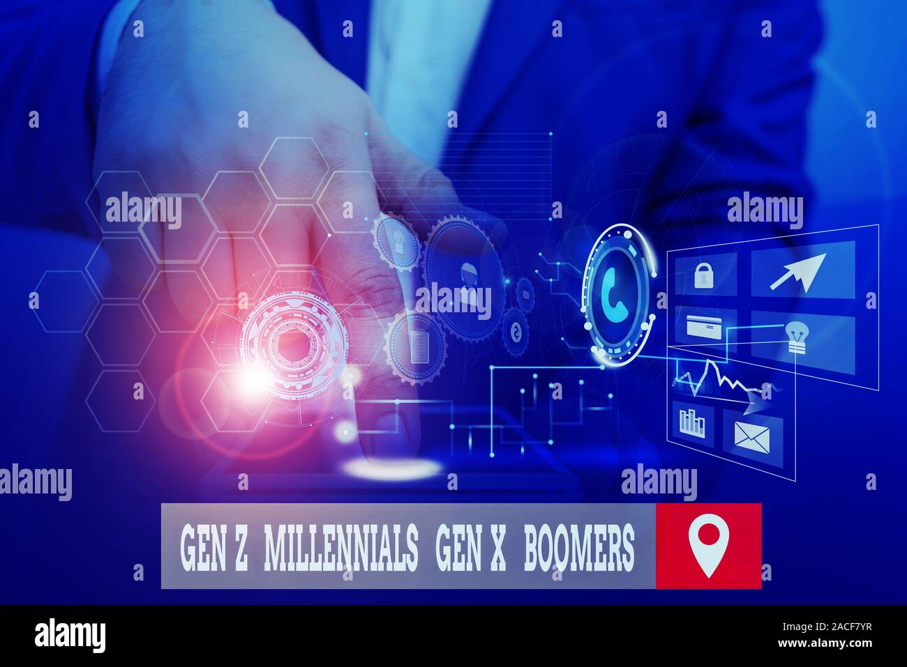 Handwriting text writing Gen Z Millennials Gen X Boomers. Conceptual ...