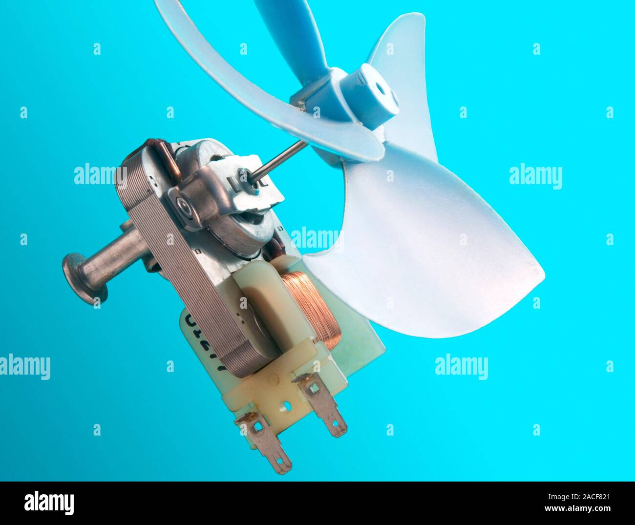 Microwave oven fan. Electric motor fan from a domestic microwave oven ...