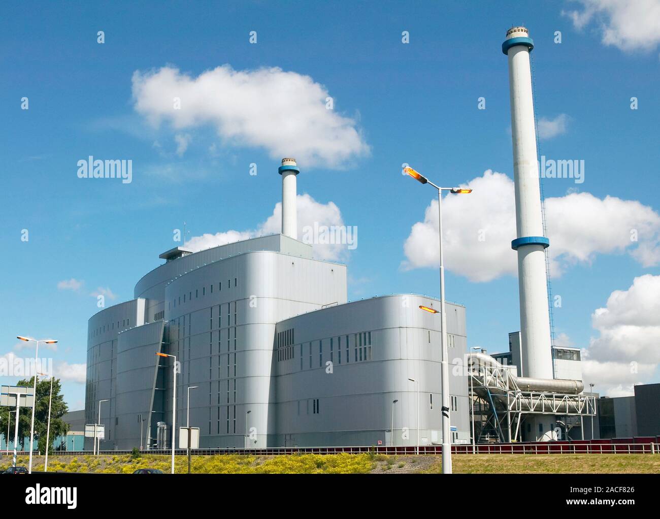 Waste incineration plant. Domestic and industrial waste is burnt in ...