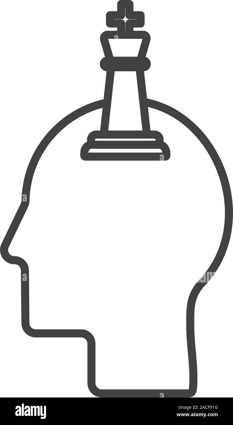 human profile head with king chess icon Stock Vector Image & Art - Alamy