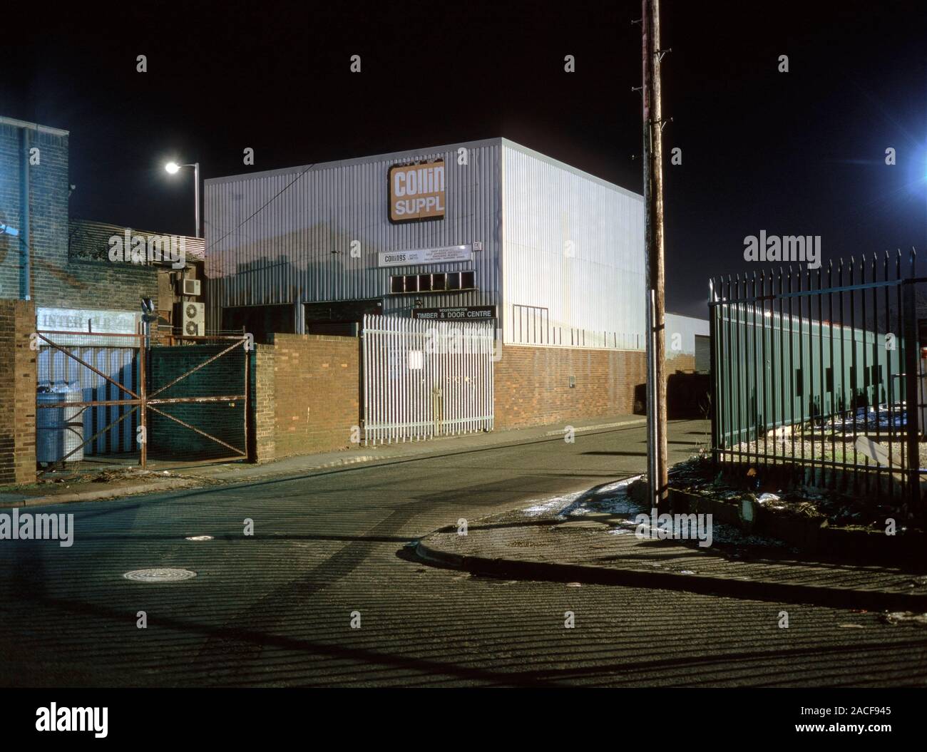 Industrial estate at night. Photographed in Wolverhampton, UK Stock ...