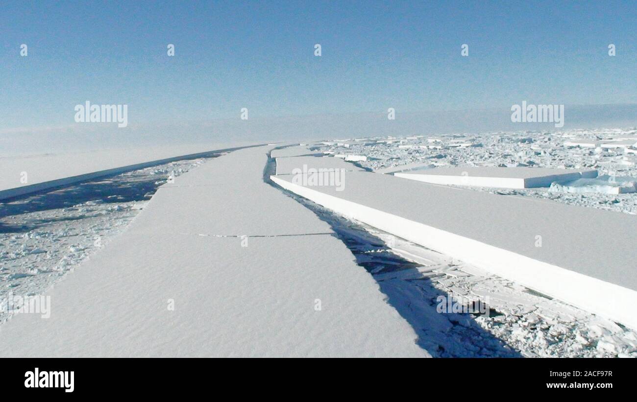 Wilkins Ice Shelf break-up, 2008, aerial photograph. The March 2008 ...