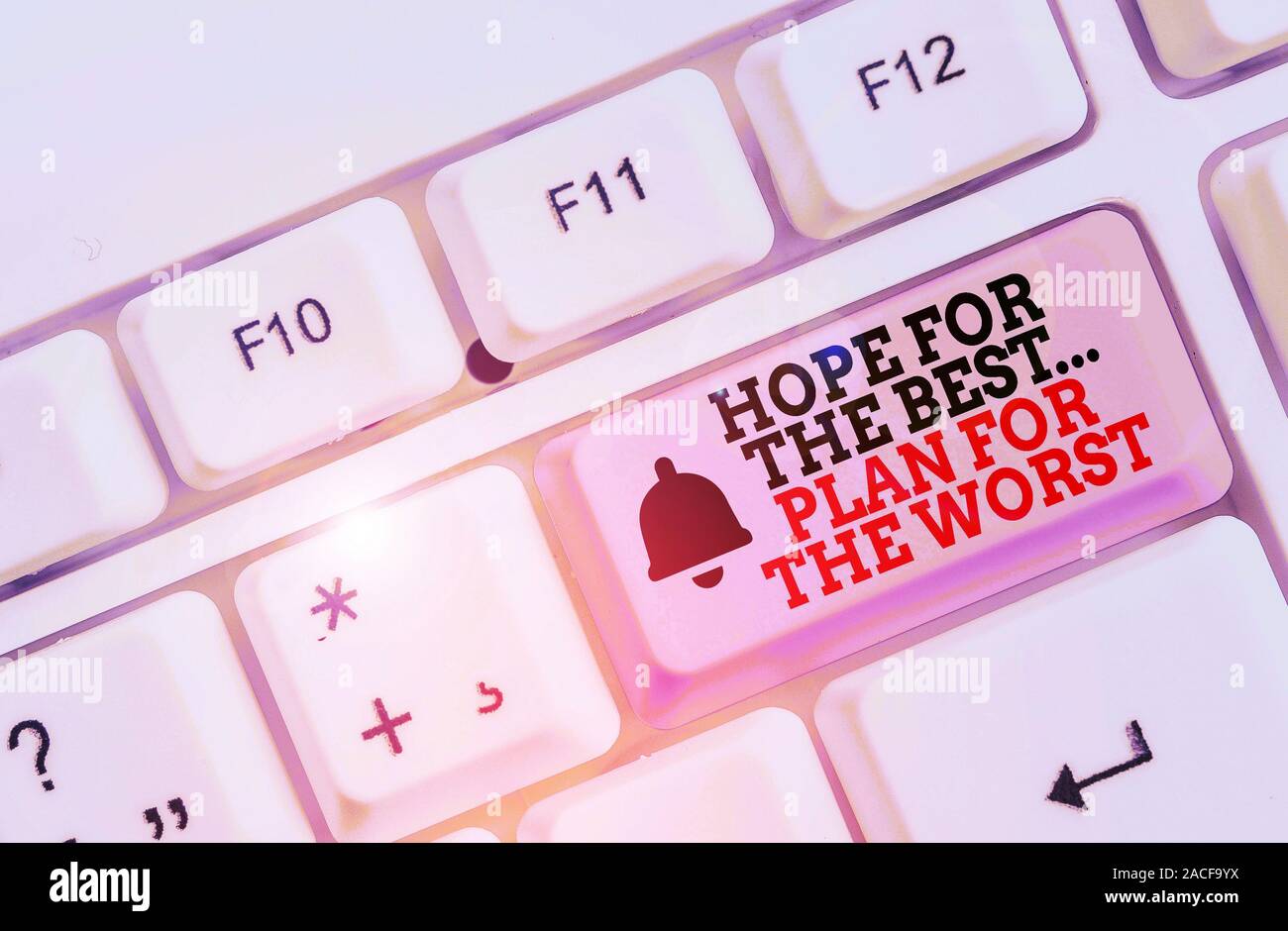 Writing note showing Hope For The Best Plan For The Worst. Business ...