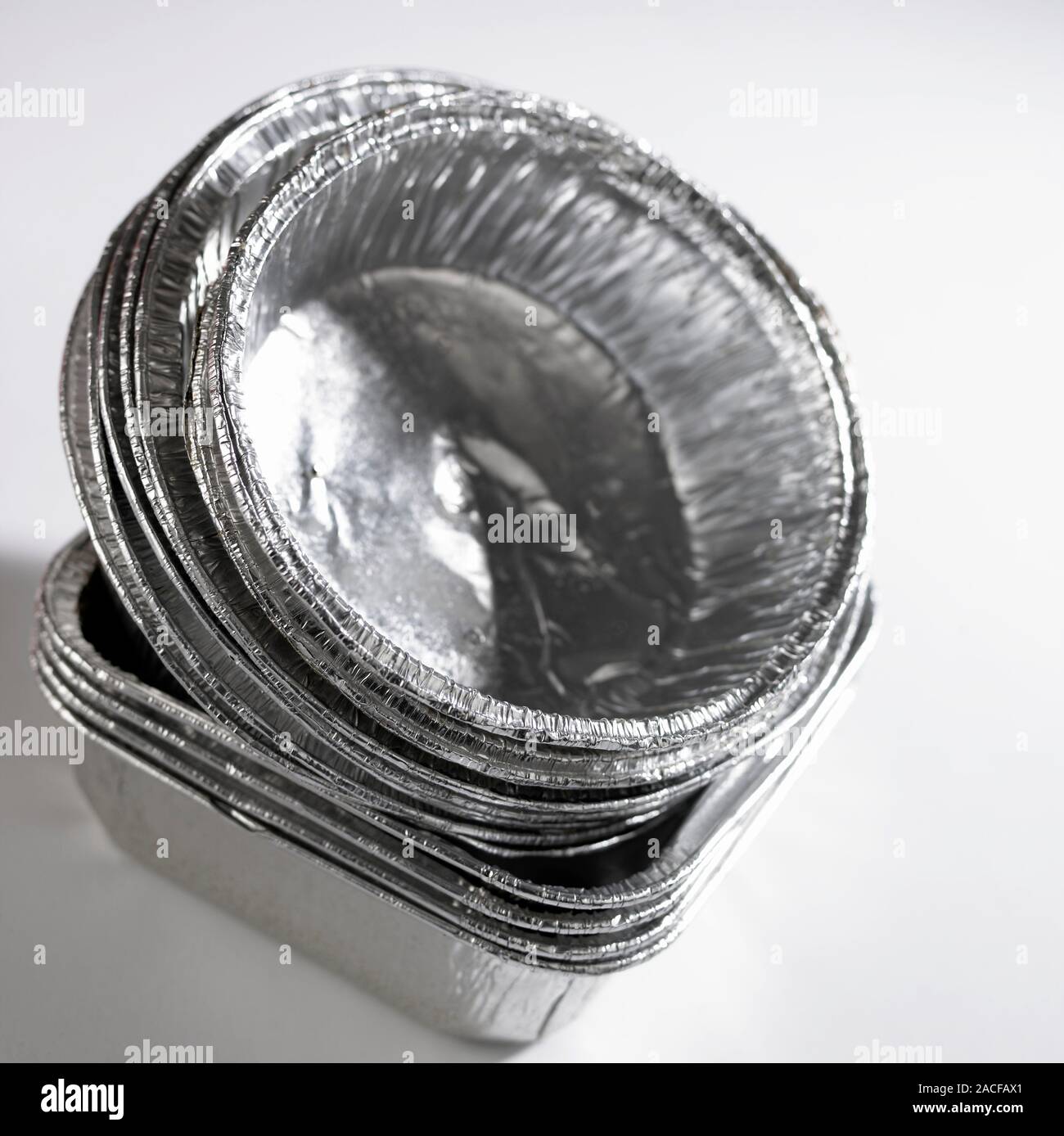 Wastage - scrap aluminium food trays on white background Stock Photo ...