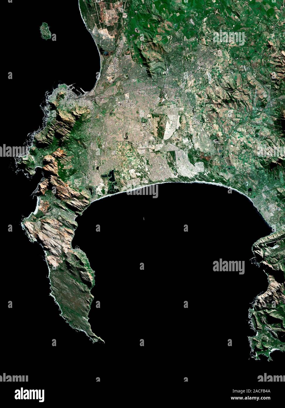 Cape Town, South Africa. Satellite image of the city of Cape Town ...