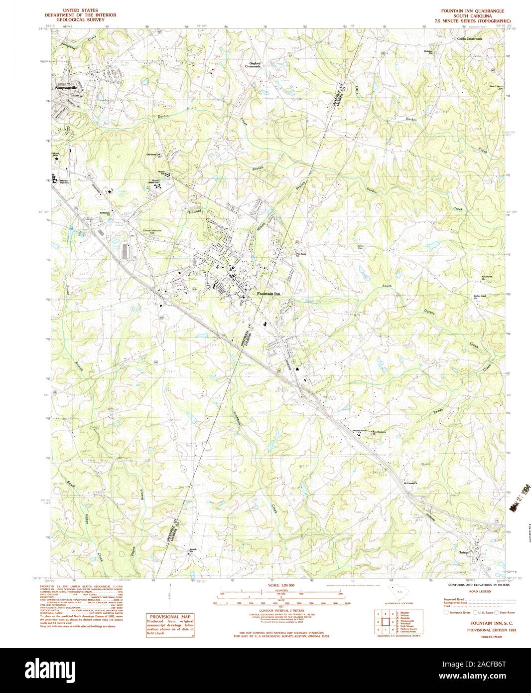 Fountain inn map Cut Out Stock Images & Pictures - Alamy