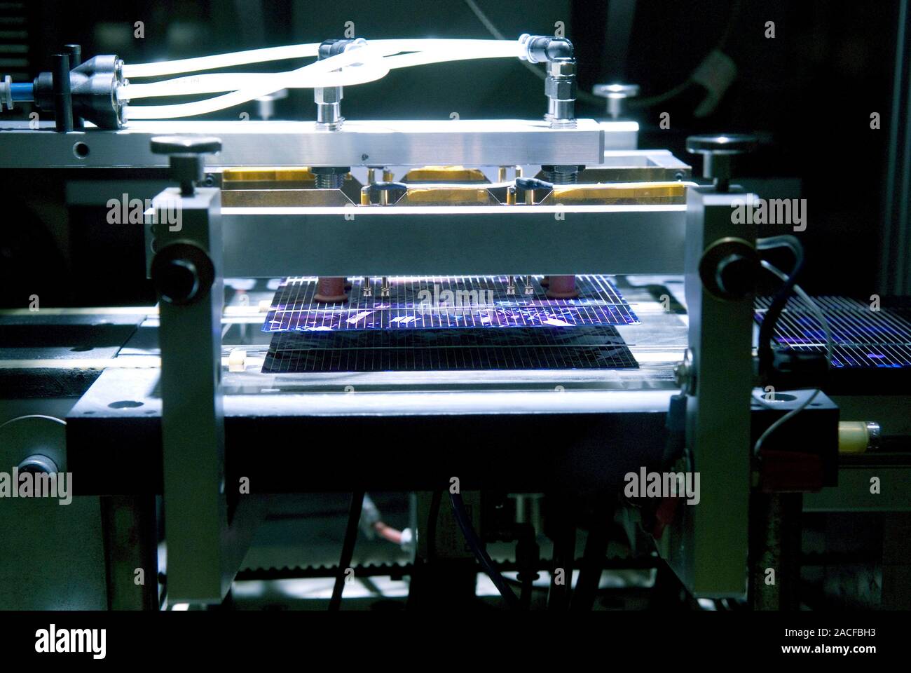 Solar cell factory production line. This production line is being used ...