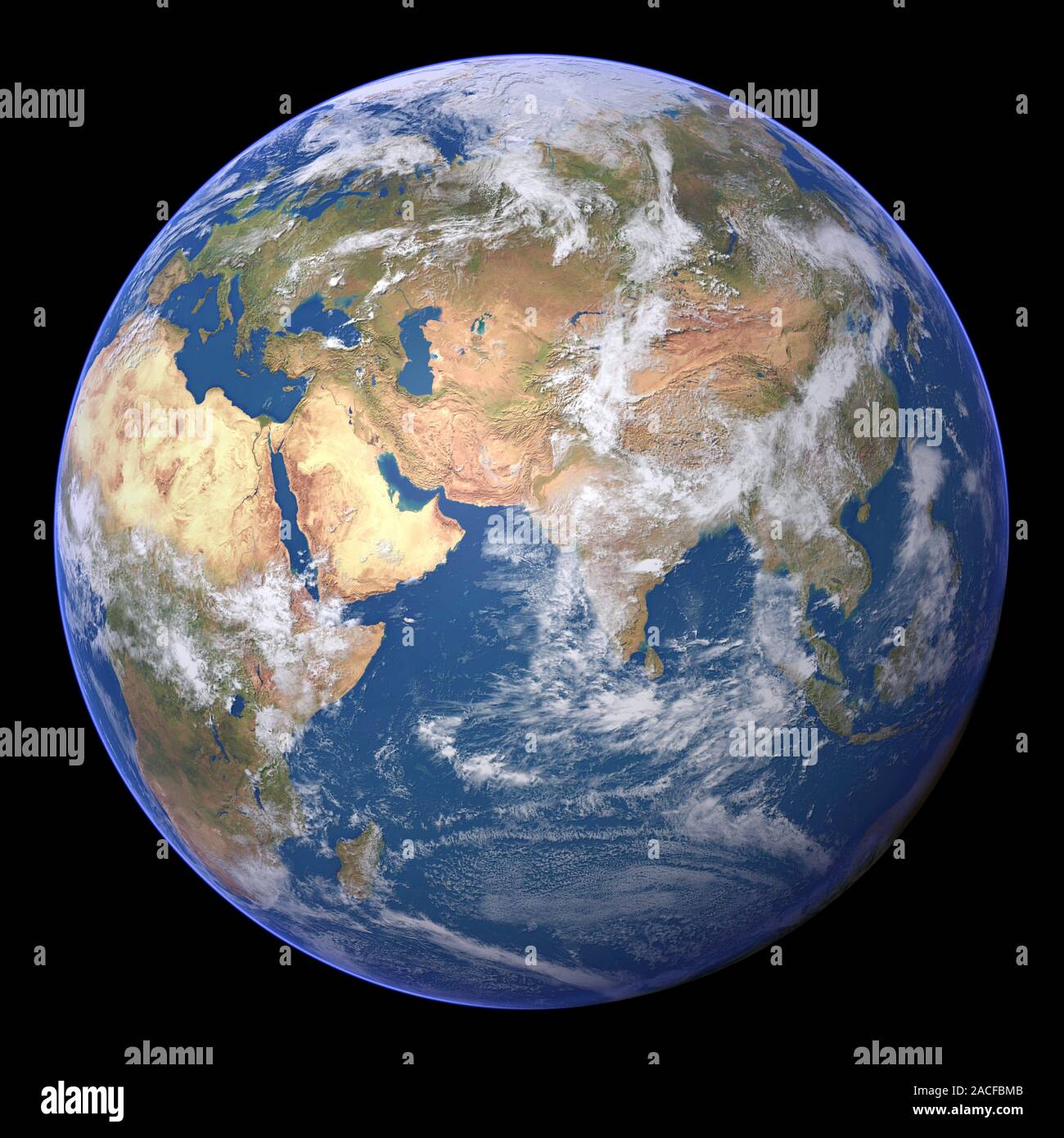 Arabian Sea. Satellite image of the Earth centred on the Arabian Sea ...