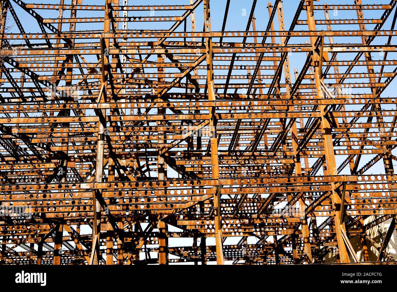 Building framework. This building is being constructed using iron ...