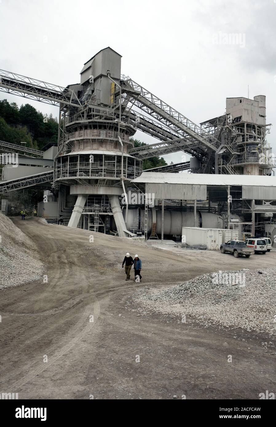 Limestone kiln. Rotary kiln for burning (calcining) limestone into lime ...