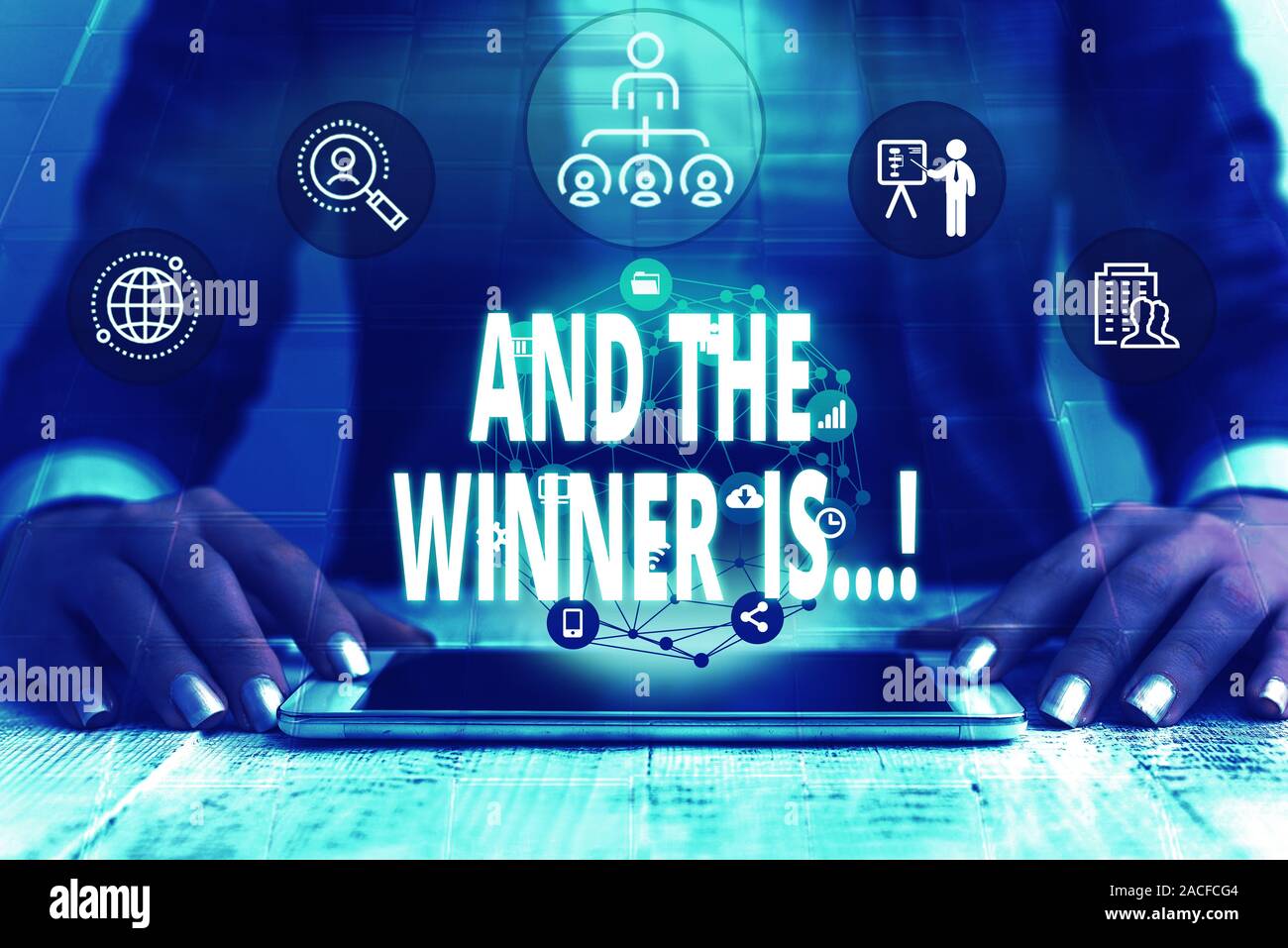 Handwriting text writing And The Winner Is. Conceptual photo announcing ...