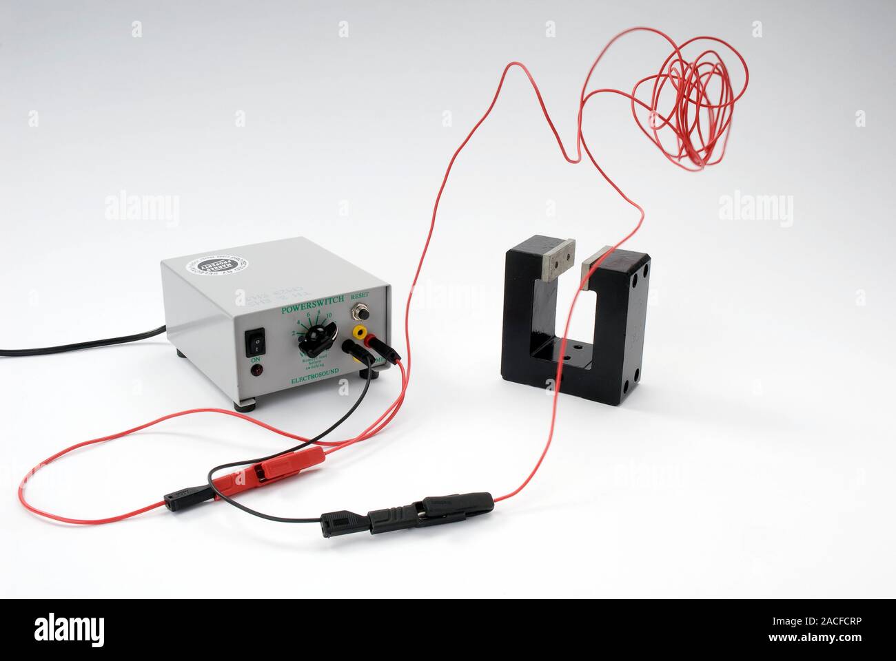 Motor effect demonstration. Image 2 of 2. Apparatus used to demonstrate ...