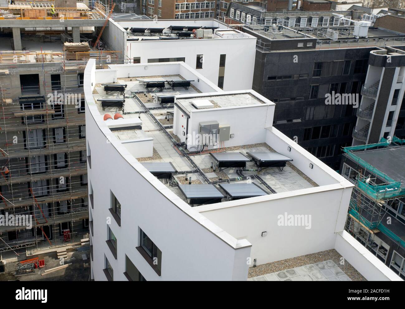 Rooftop solar panels. Photographed in Victoria, London, UK Stock Photo ...