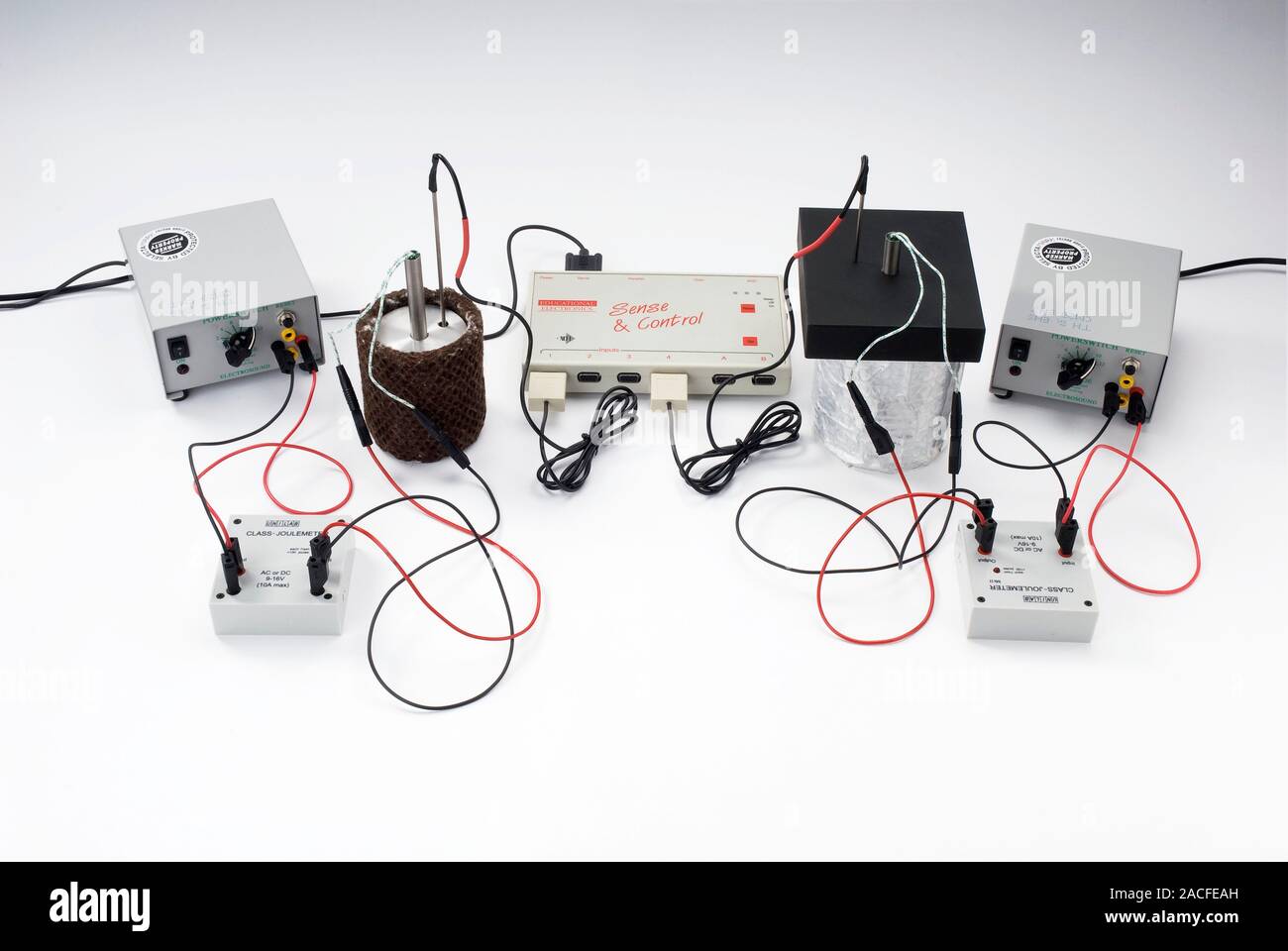 Measuring specific heat capacity. Apparatus used to measure the ...