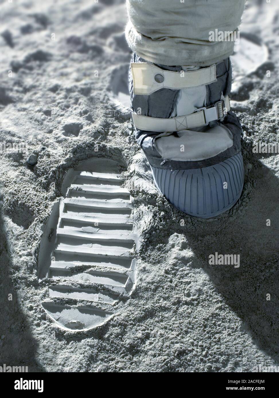 Apollo astronaut's bootprint on the Moon. These famous bootprints were ...