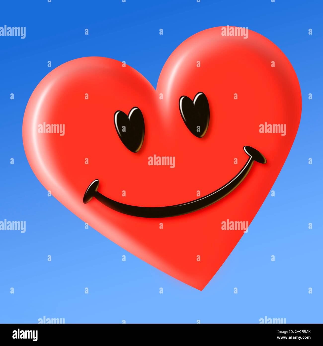 Smiley heart face symbol, computer artwork Stock Photo - Alamy
