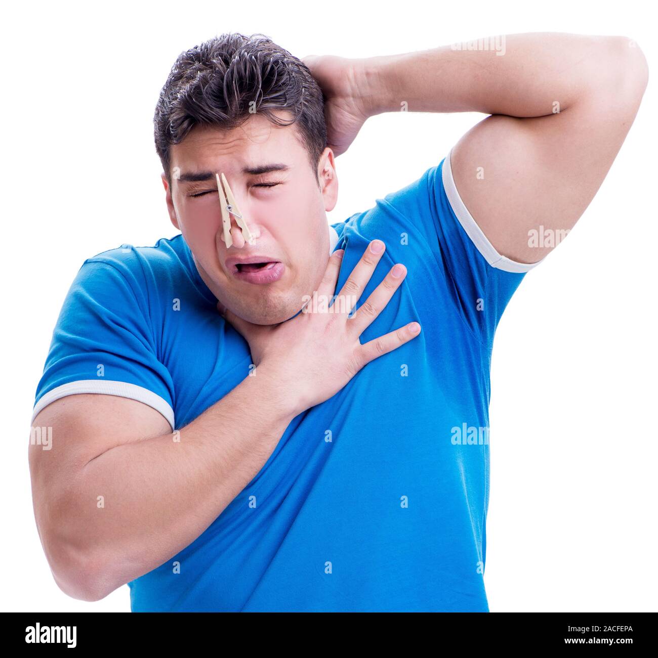 Peg on nose man hi-res stock photography and images - Alamy