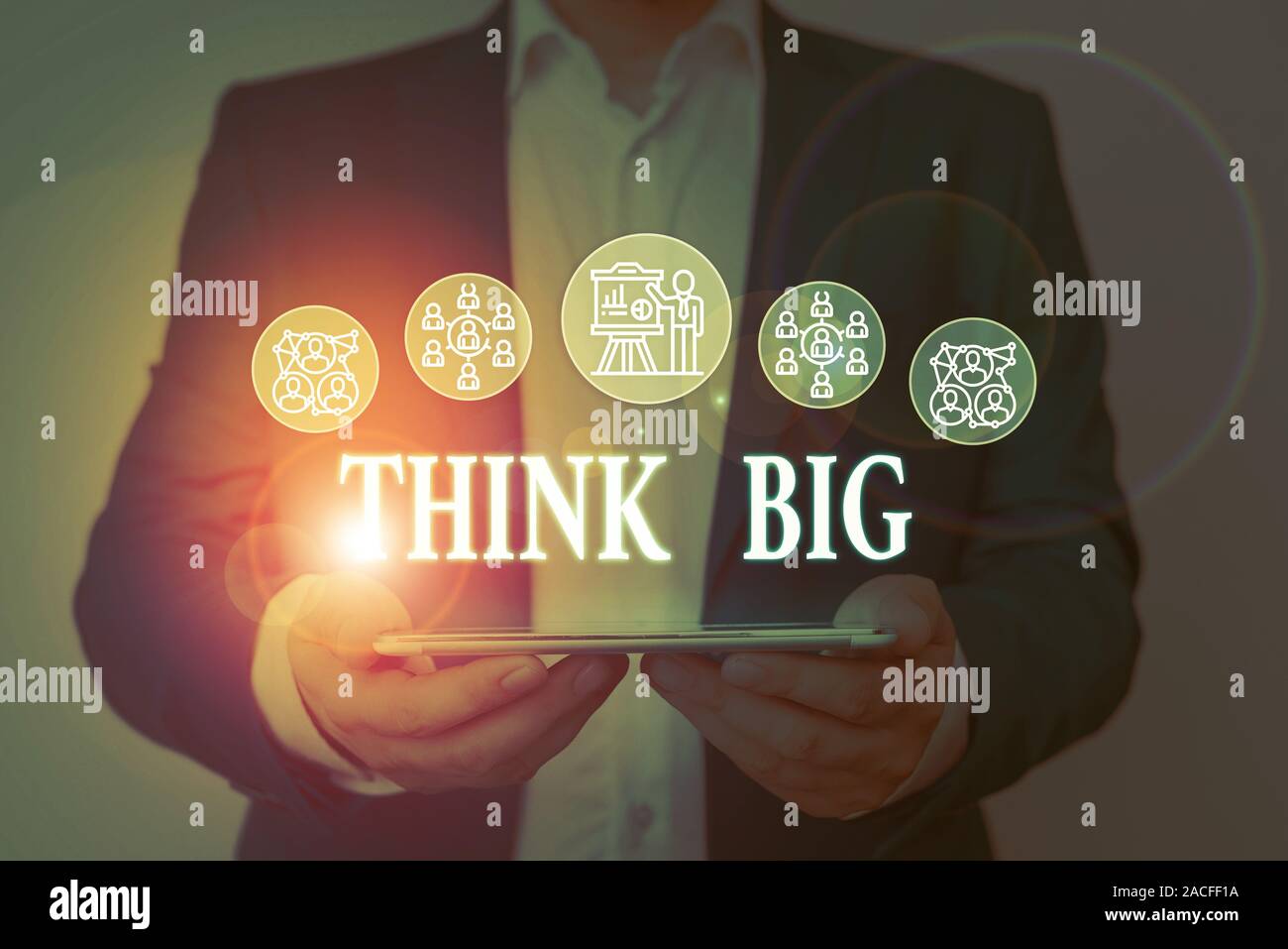 Writing note showing Think Big. Business concept for To plan for ...