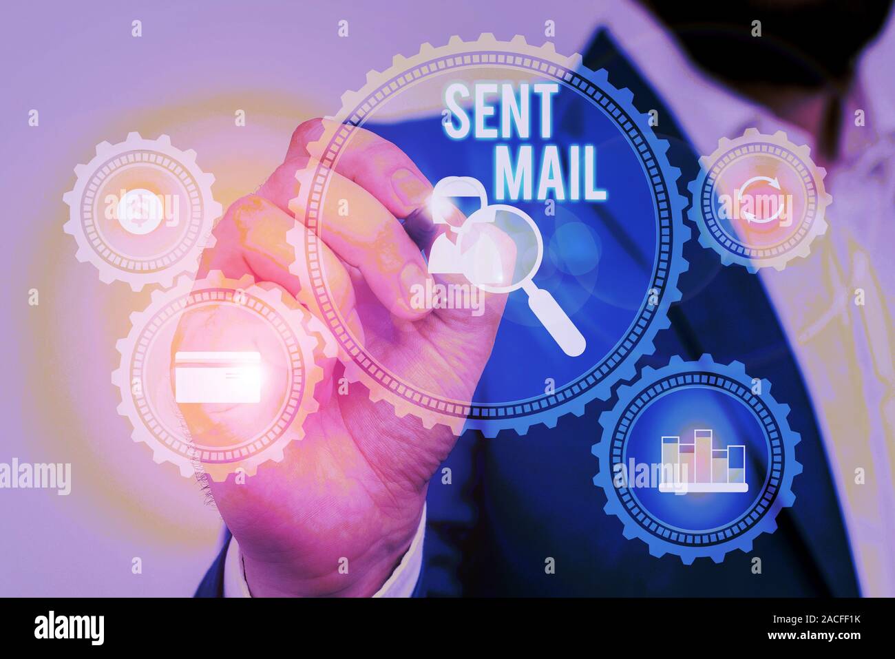 Text sign showing Sent Mail. Business photo showcasing Event where a ...