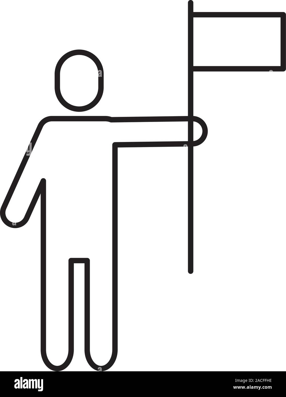 human profile head with success flag icon Stock Vector Image & Art - Alamy