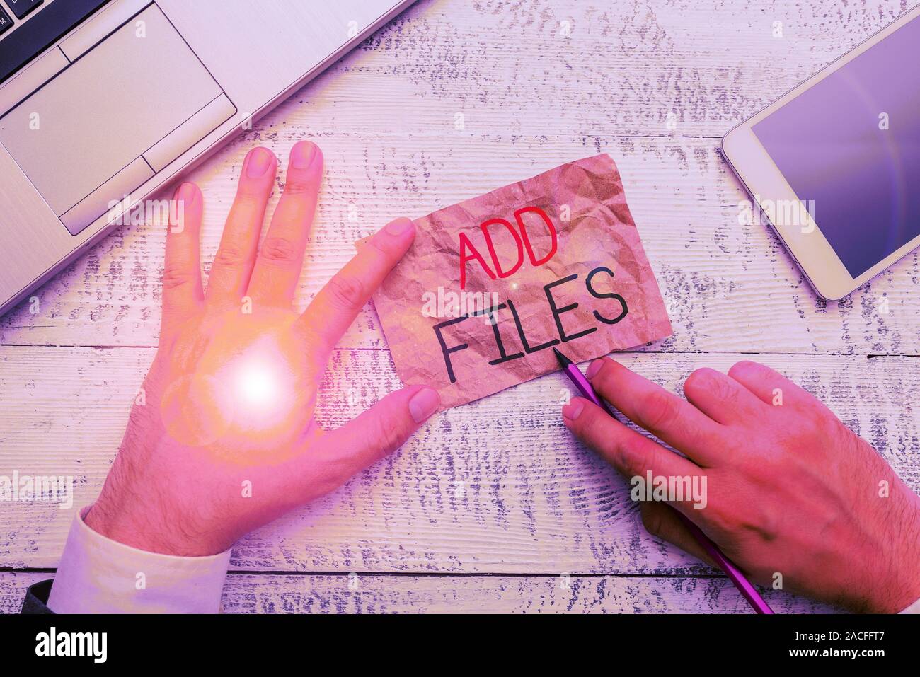Handwriting text writing Add Files. Conceptual photo To put more ...