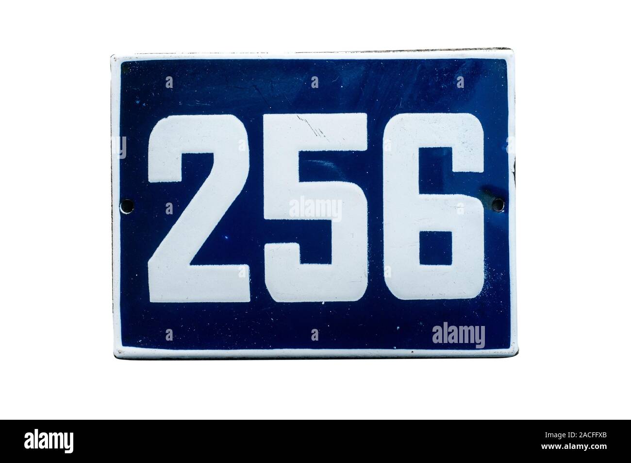 Weathered grunge square metal enameled plate of number of street ...